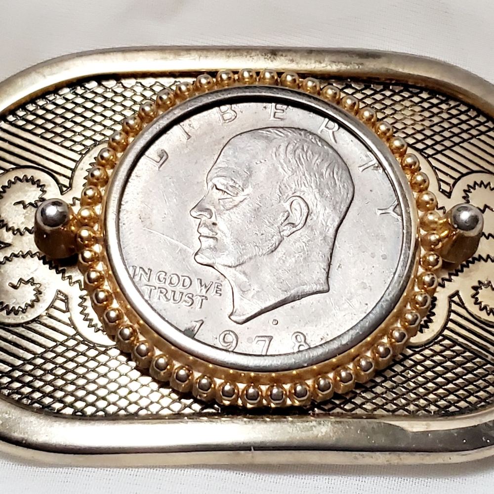 Vtg 1978 President Eisenhower Belt Buckle - Gem